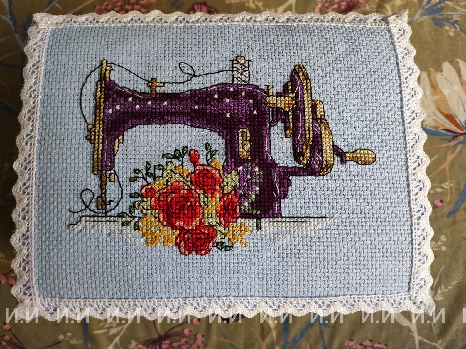 Cross Stitch Pattern Sewing Machine Flowers Xstitch Retro - Etsy