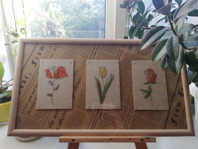 Cross Stitch Pattern Primitive Flowers Xstitch Watercolor PDF - Etsy