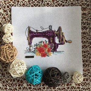 Cross Stitch Pattern Sewing Machine Flowers Xstitch Retro Sewing PDF ...