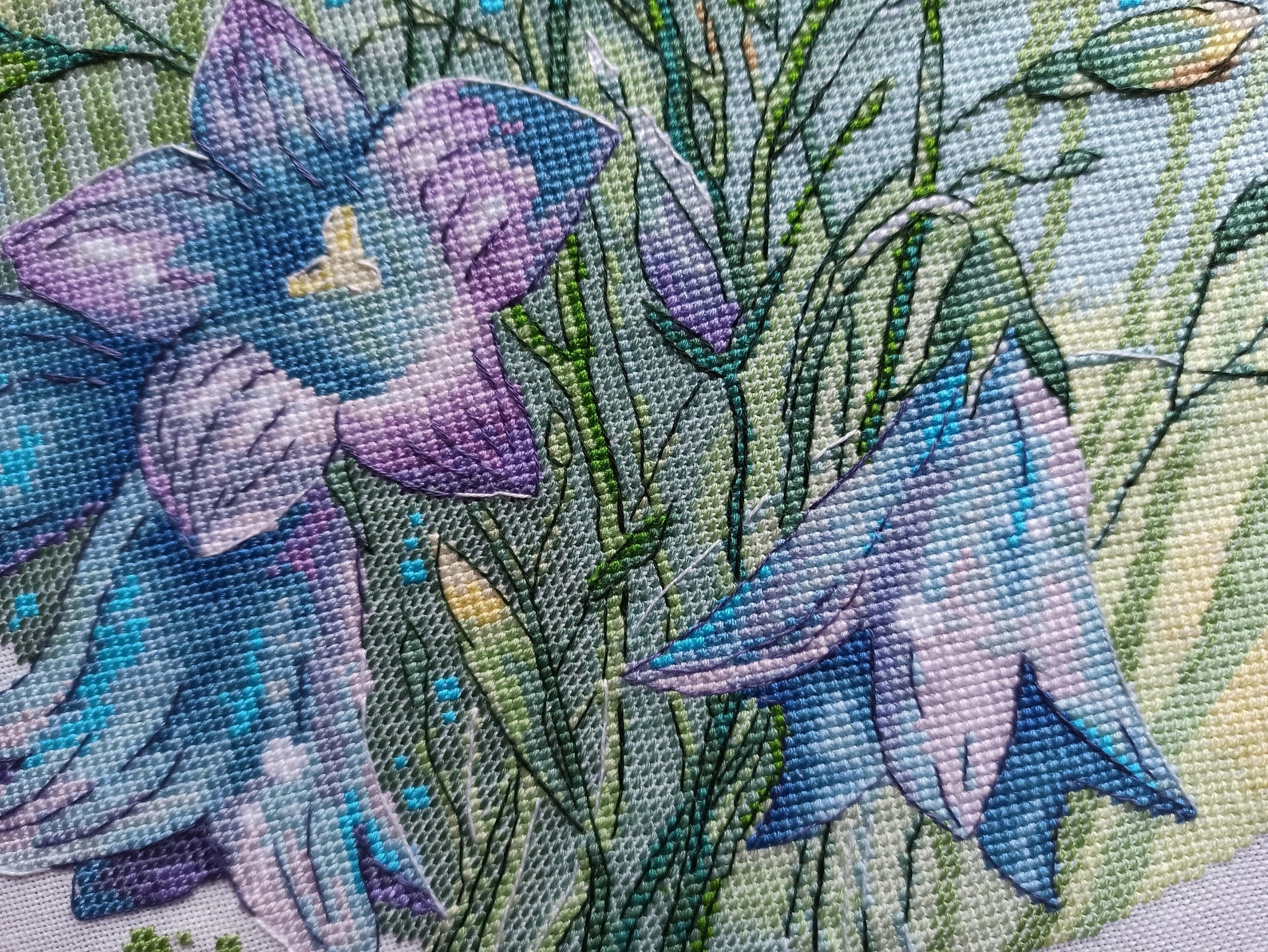 Cross Stitch Pattern Flowers Bluebells Circle Xstitch PDF Instant ...