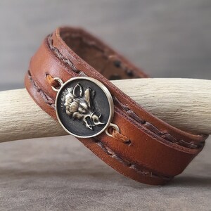 Boar Wild Hog Bracelet, Greek Mythology, Men Leather Bangle, Gift for ...
