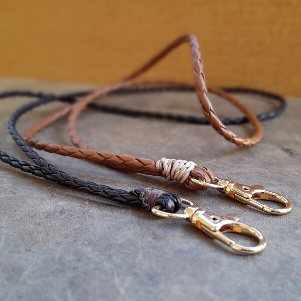 Braided Leather Badge Lanyard - Etsy