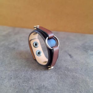 Adjustable Grief Bracelet, Handmade Leather Widow Bracelet, Wear a Ring ...