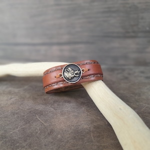Boar Wild Hog Bracelet, Greek Mythology, Men Leather Bangle, Gift for ...