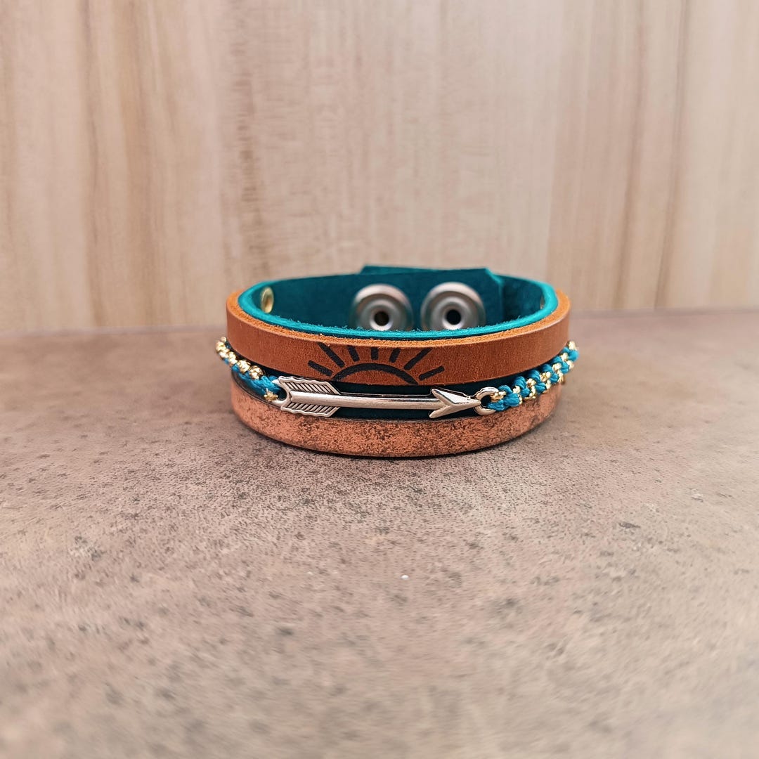 Personalized Arrow of Light Scouts Leather Bracelet With Free Underside ...