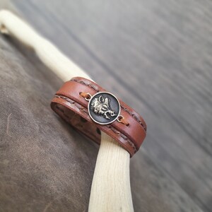 Boar Wild Hog Bracelet, Greek Mythology, Men Leather Bangle, Gift for ...