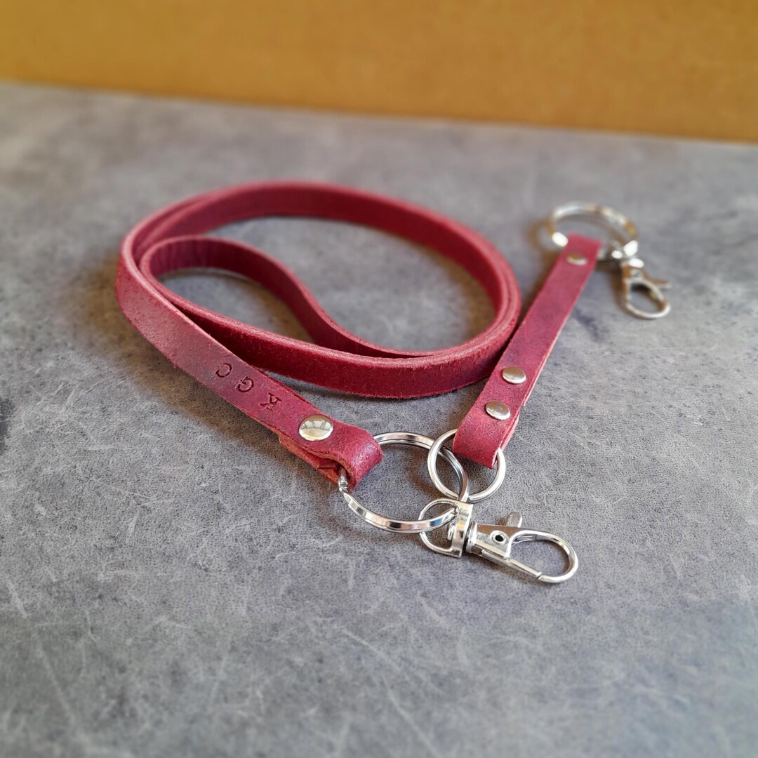 Personalized Leather Lanyard With Removable Extension, Short 18''/long ...