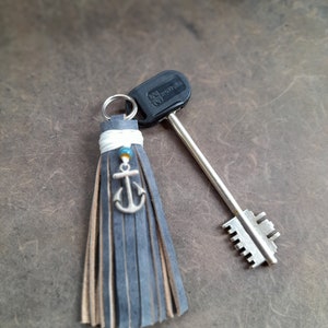 Nautical Keychains, Handmade Leather Key Fob, Bag/purse Tassel Charm ...