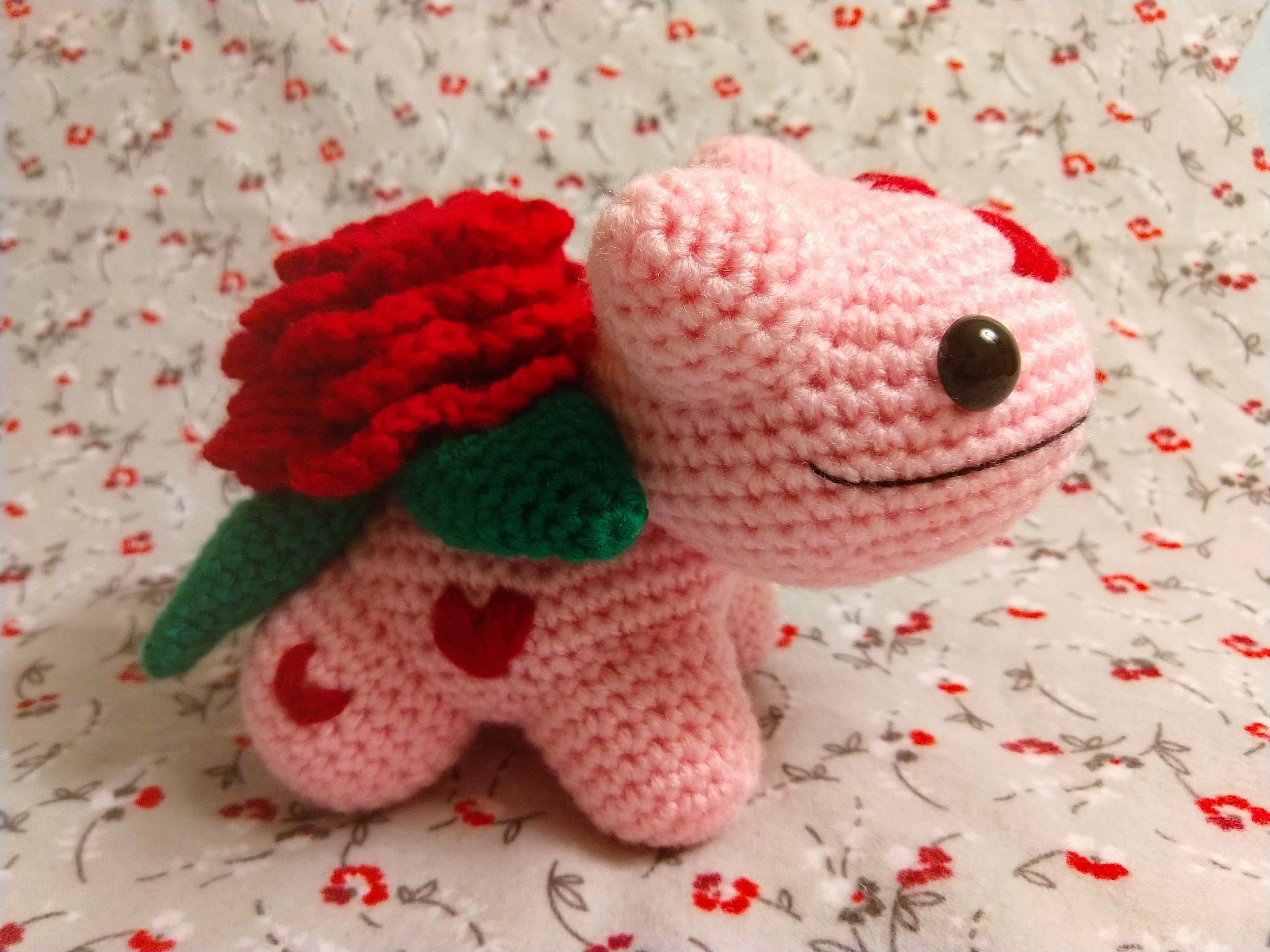 Rose Bulbasaur Inspired Amigurumi Crochet Plush - Etsy