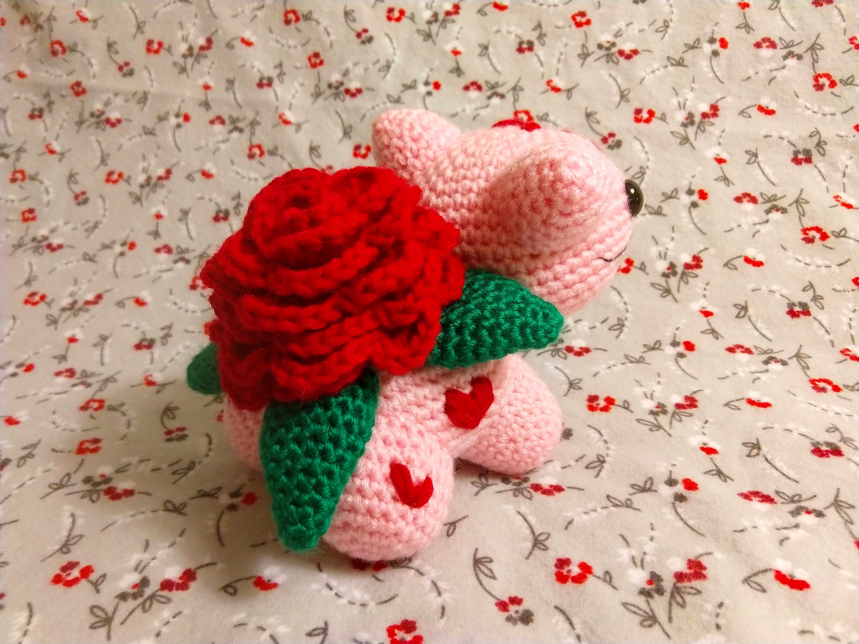 Rose Bulbasaur Inspired Amigurumi Crochet Plush - Etsy