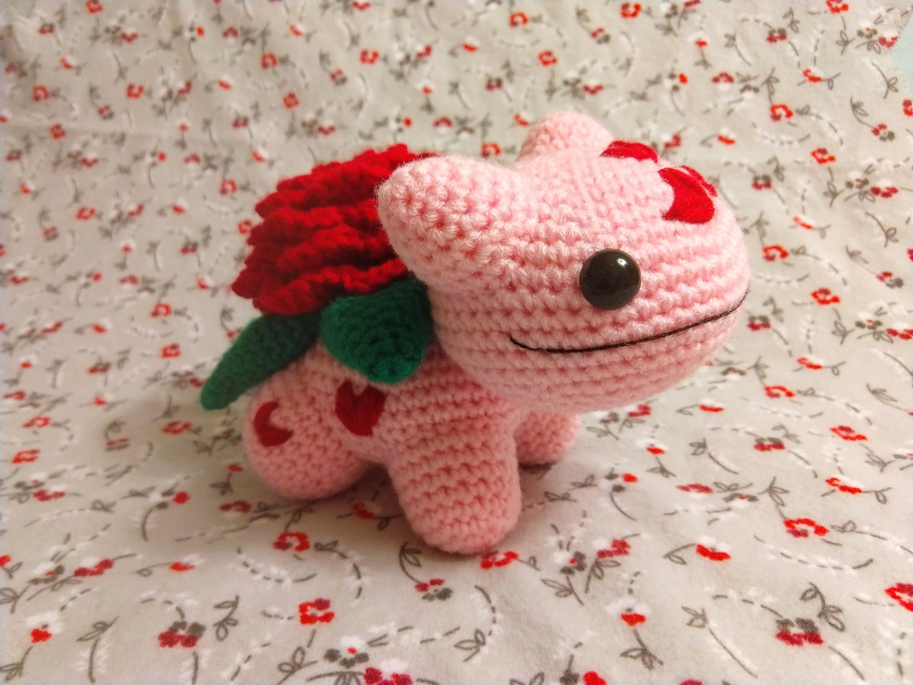 Rose Bulbasaur Inspired Amigurumi Crochet Plush - Etsy