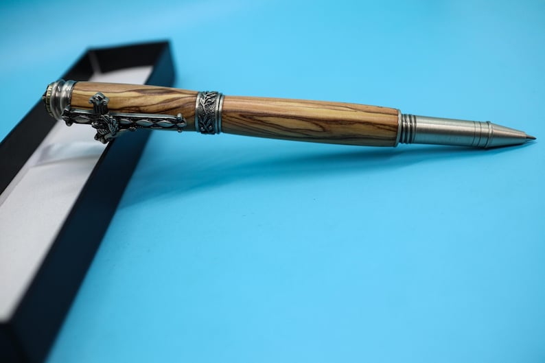 Christian "amazing Grace" Pen Hand Turned in Bethlehem Olivewood ...