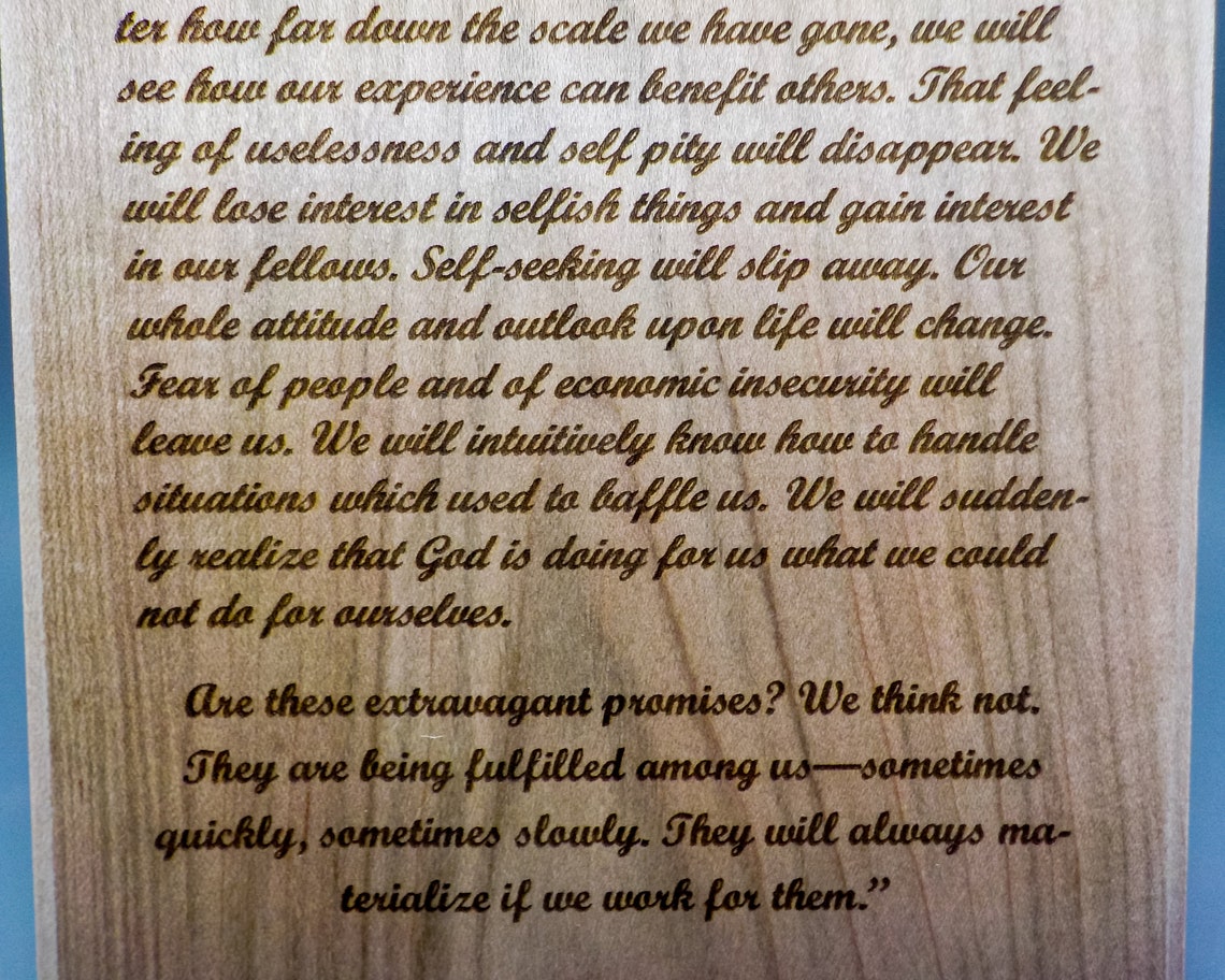 AA Ninth Step Promises Plaque Recovery Gift - Etsy UK