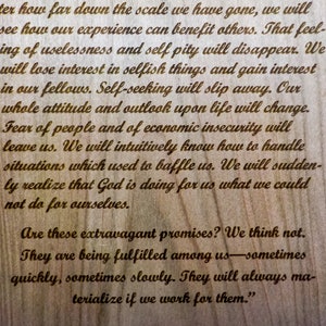 AA Ninth Step Promises Plaque - Recovery Gift - Etsy UK