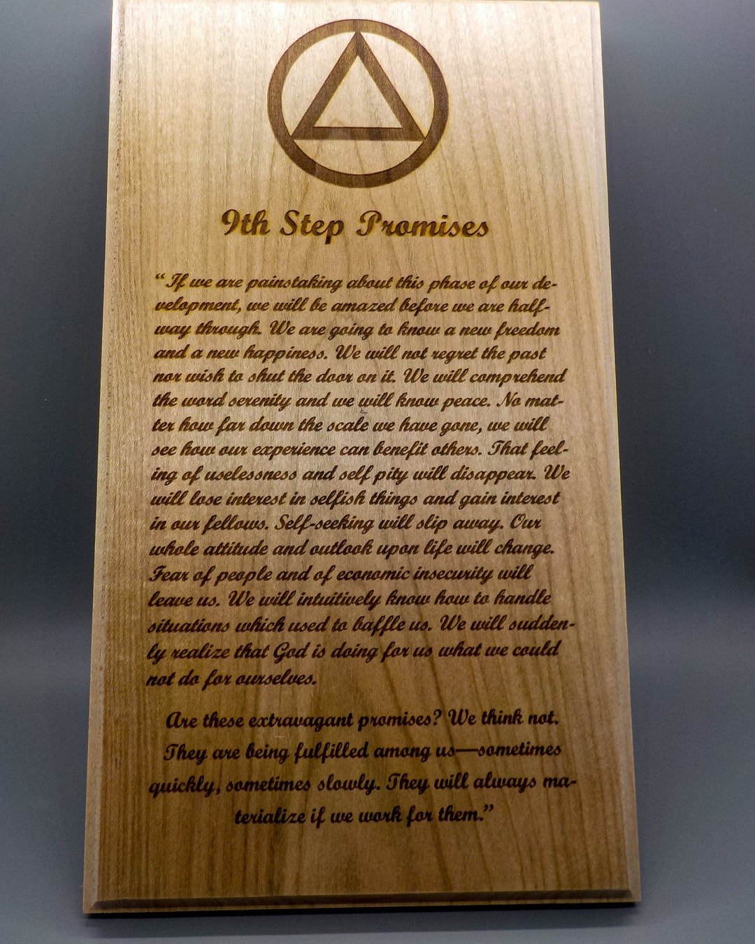 AA Ninth Step Promises Plaque - Recovery Gift - Etsy