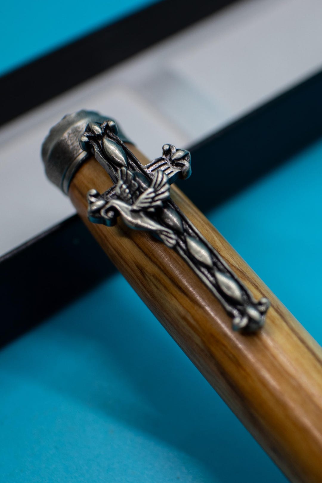 Amazing Grace Christian Pen Hand Turned Olivewood Bethlehem Pewter ...