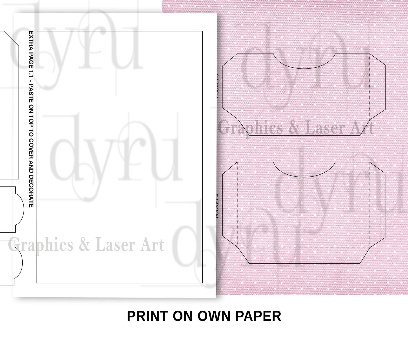 Extra Page Folio Template, Page Fold Out, Waterfall, Folio Kit, Junk ...