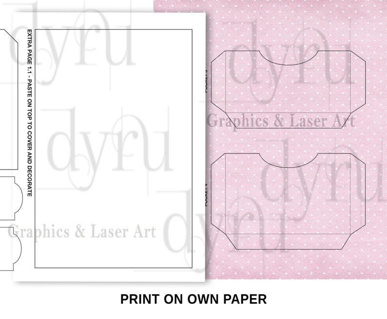 Extra Page Folio Template, Page Fold Out, Waterfall, Folio Kit, Junk ...
