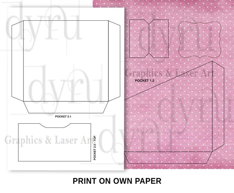 Folio Booklet, Digital Template, Pocket Folder, Folding Folio, Folio Kit, Junk Journal Printable ...