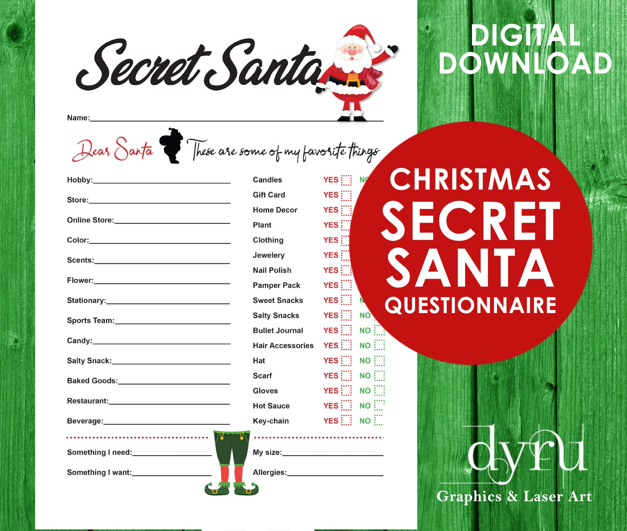 Secret Santa Questionnaire, Christmas Gift Exchange, Christmas Games ...