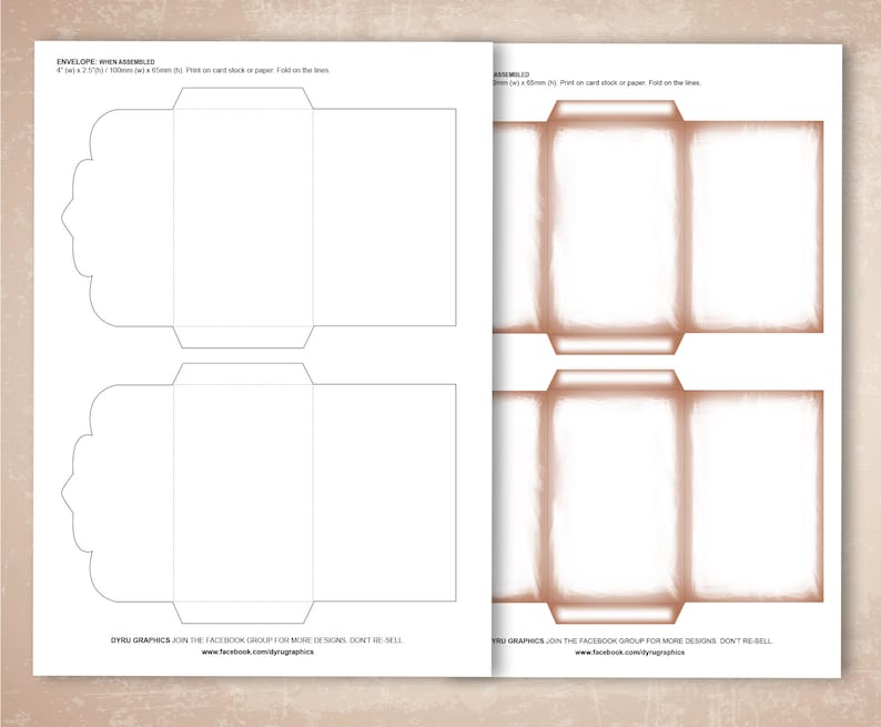 Printable Junk Journal Envelope Template, Vintage Ephemera (PDF) - Etsy