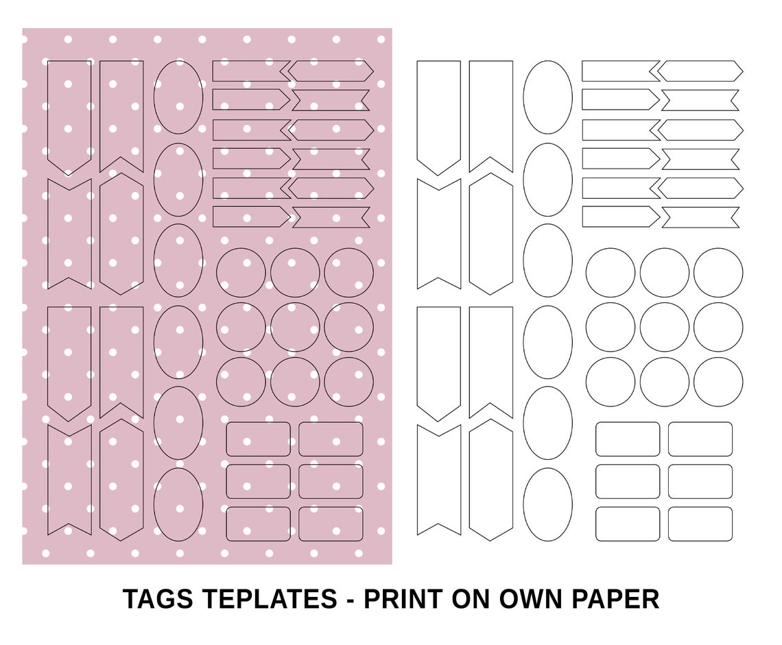 Printable Tabs, Label and Tag Templates, Junk Journal Tabs, Junk ...