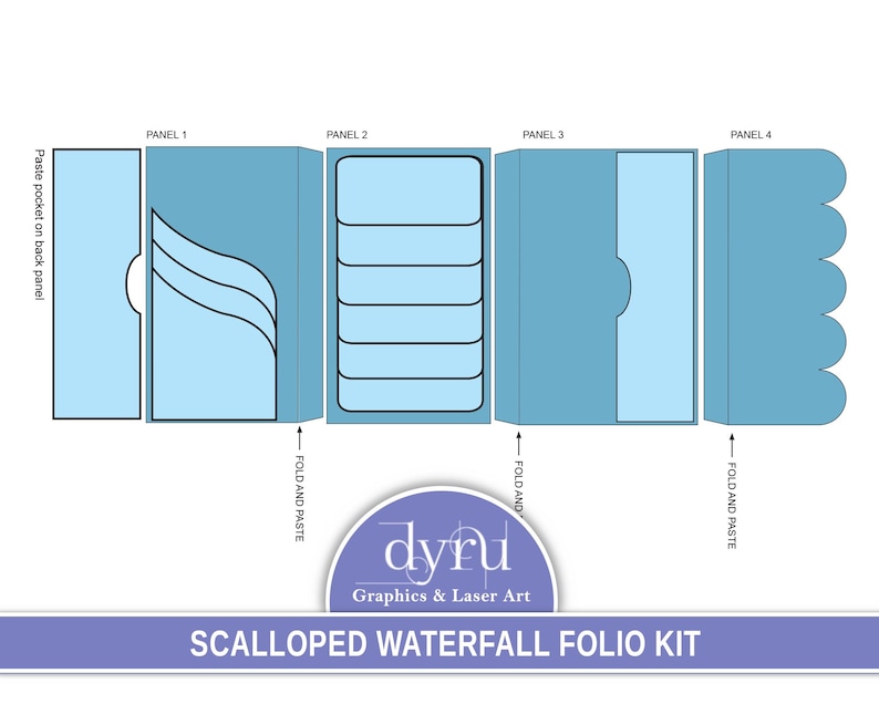 Scalloped Waterfall Folio, Folio, Template, Folio Kit, Folio Kit, Junk ...