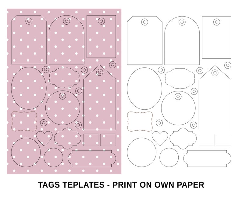 Printable Tabs, Label and Tag Templates, Junk Journal Tabs, Junk ...