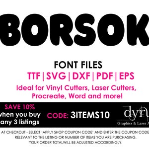 Borsok Font, SVG Font, Bold Font, Round Font, Cricut, Procreate Font ...