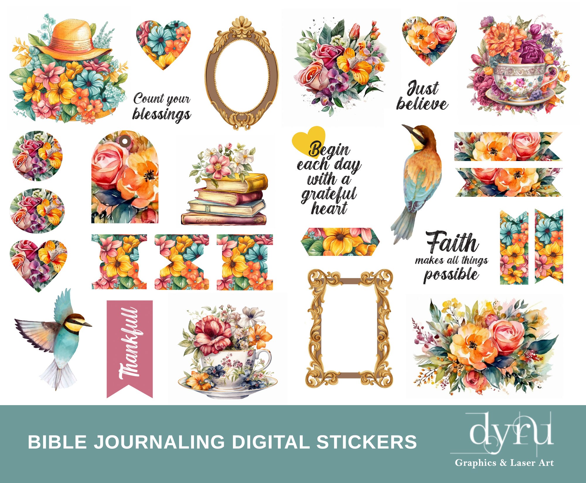 Bible Journaling Stickers Printable, Christian Faith, Bible Study ...