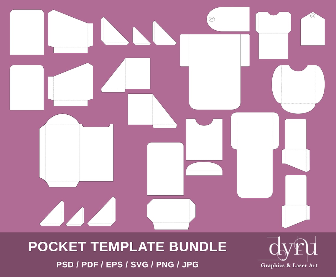 Junk Journal Pocket Template Bundle (digital Download) - Etsy