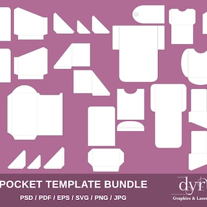 Junk Journal Pocket Bundle, Pocket Templates, Template Bundle, Ink ...
