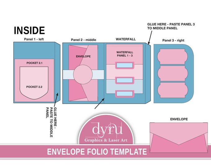 Envelope Folio Template, Waterfall Folio, Fold Out, Folio, Waterfall ...