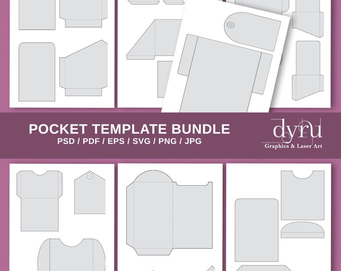 Envelope Template, Mail Folio Kit, Decor Pocket, Various Pockets, Blank Template, Junk Journal ...