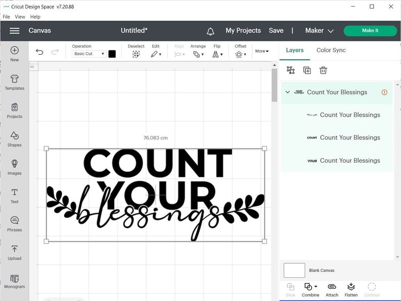 Count Your Blessings Gratitude Svg Quote Blessings Svg Etsy
