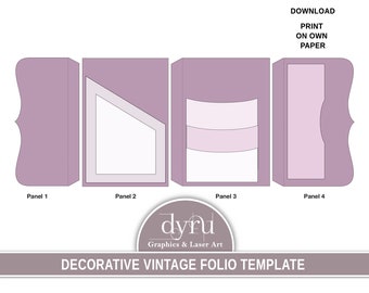 Flaps Folio Template, 4 Fold Out Folio, Craft Kit, Folio Kit, Junk Journal Printable, Printable ...