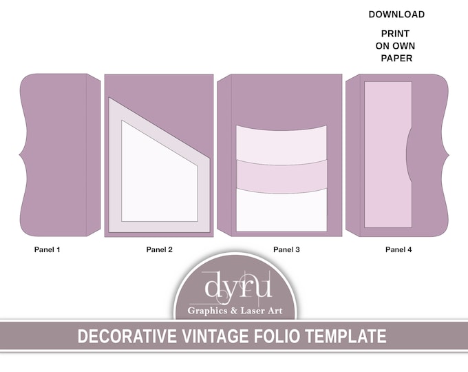 Vintage Folio Template, Fold Out, Craft Kit, Folio Kit, Junk Journal Printable, Insert ...