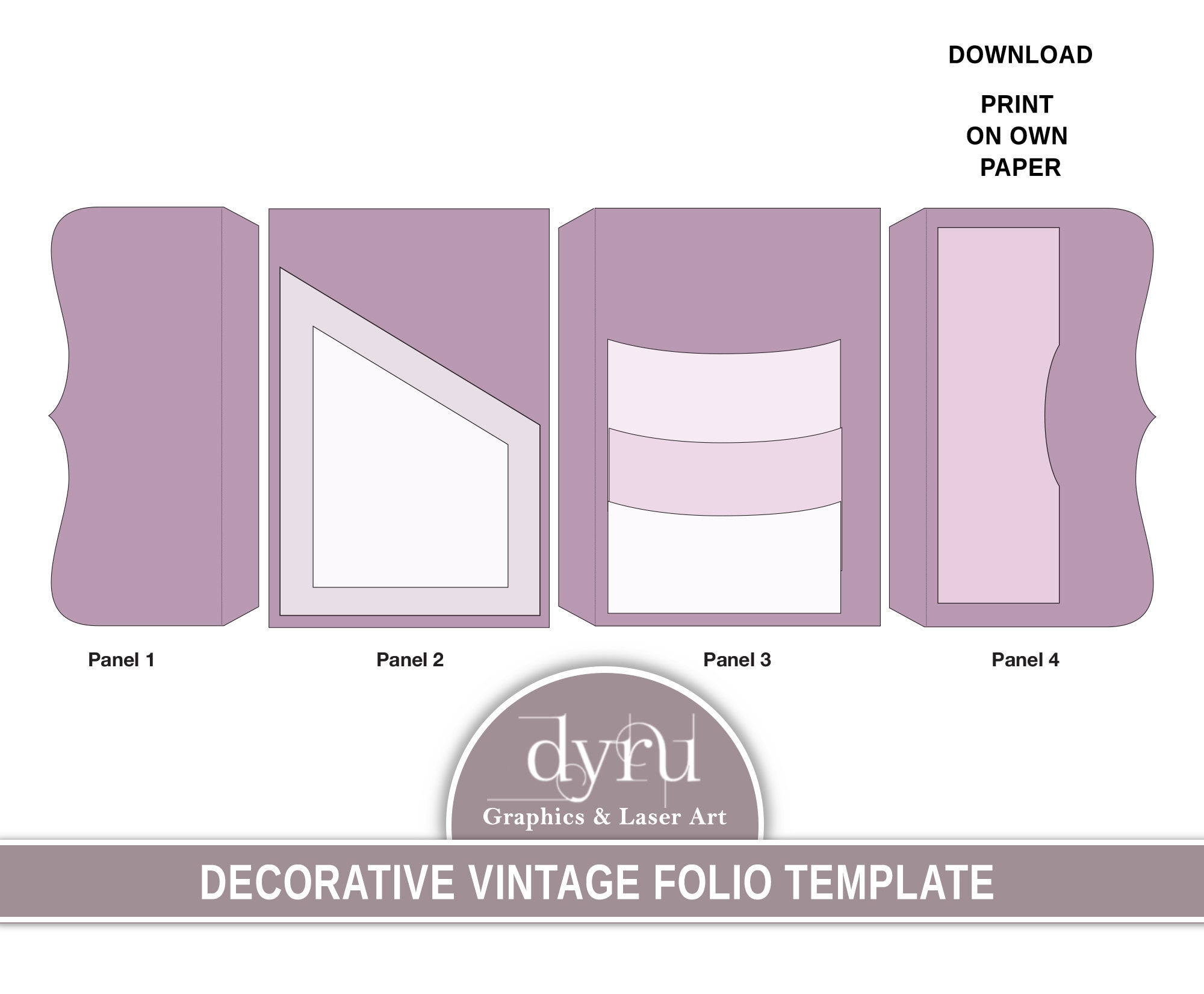Vintage Folio Template, Fold Out, Craft Kit, Folio Kit, Junk Journal ...