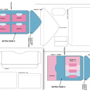 Extra Page Folio Template, Page Fold Out, Waterfall, Folio Kit, Junk ...