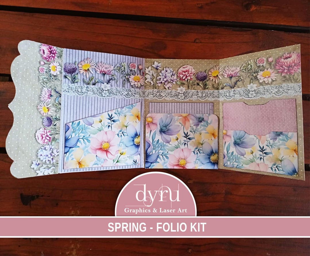 Floral Folio, Spring Folio, Purple Folio, Junk Journal Printable, Tab ...