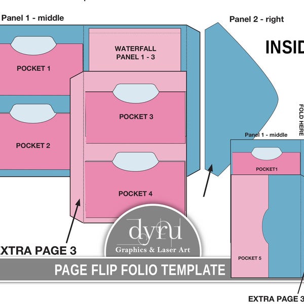 Vintage Folder, Scalloped Pocket Folio, Romance Folio, Loaded Folio, Template, Junk Journal ...