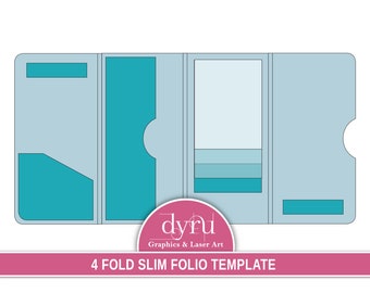 Flaps Folio Template, 4 Fold Out Folio, Craft Kit, Folio Kit, Junk ...