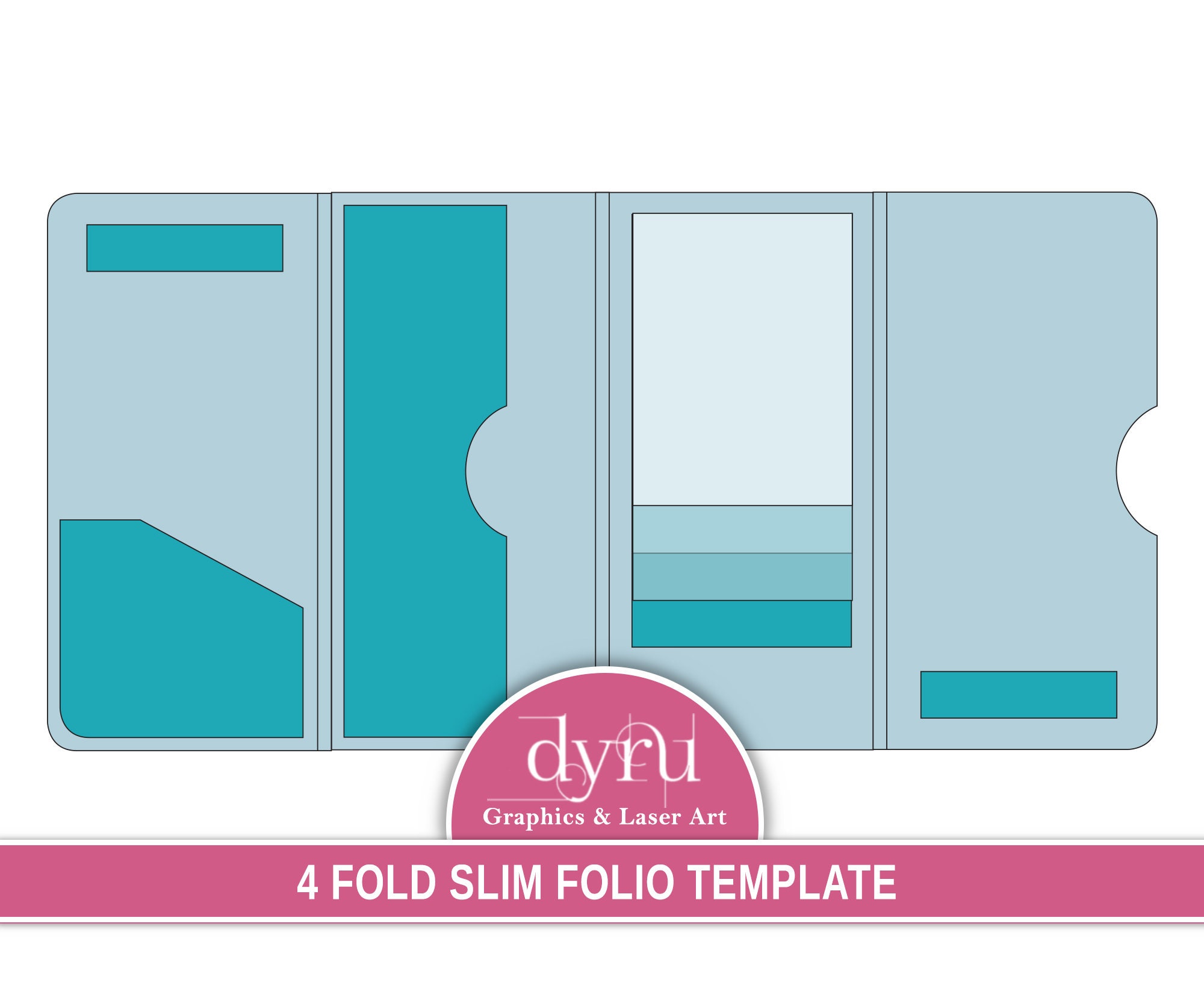 Slim Waterfall Folio, Template Folio, Folio Kit, 4 Fold Out Folio, Junk Journal Printable, Craft ...