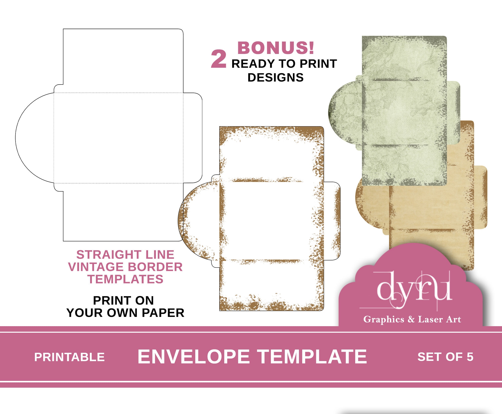 Printable Envelope Template, Junk Journal Envelope, Blank Lined Journal ...