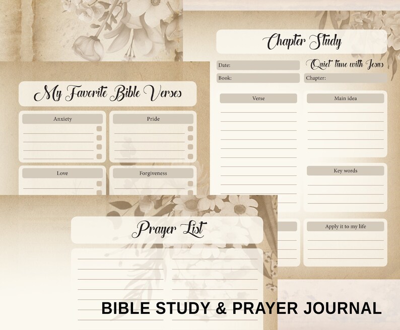 Prayer Journal, Devotional, Junk Journal, Bible Kit, Bible Journaling, Christian Faith, Bible ...