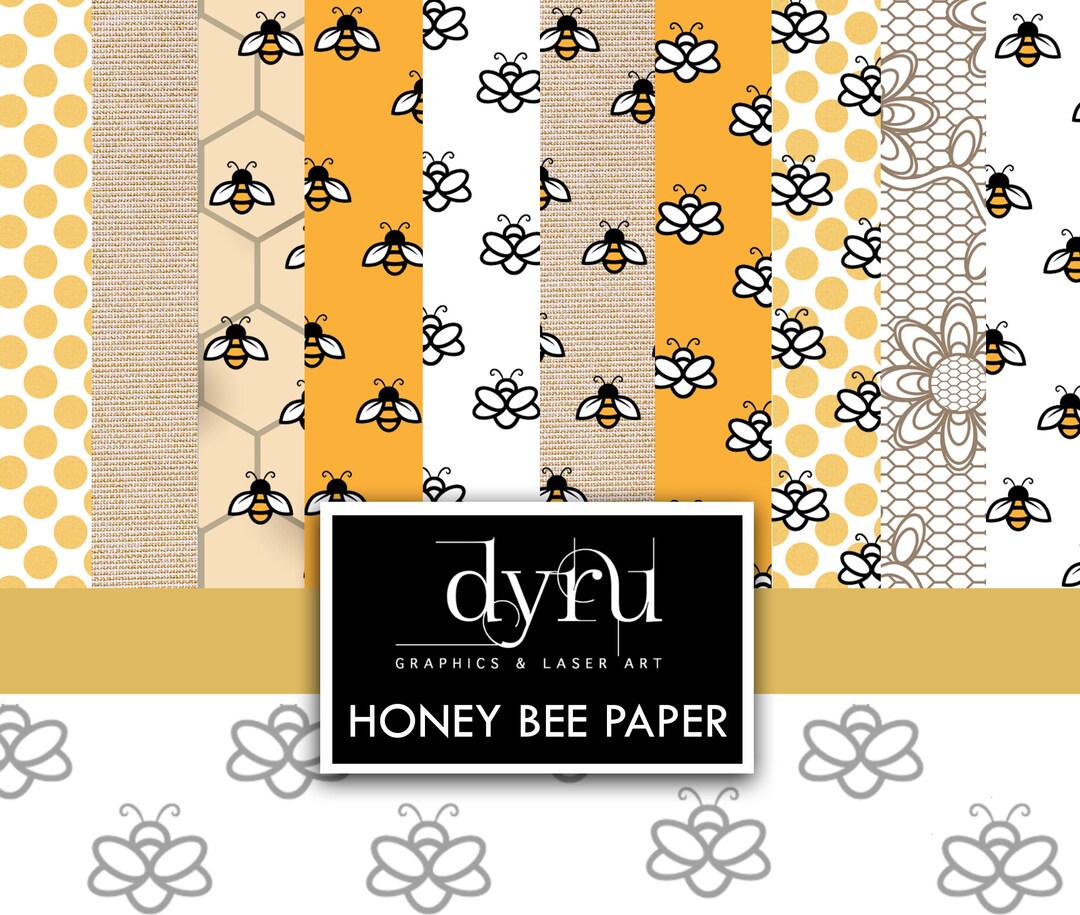 Honey Bee Junk Journal Paper, Garden Paper Craft, Bug Theme Paper, Bee ...
