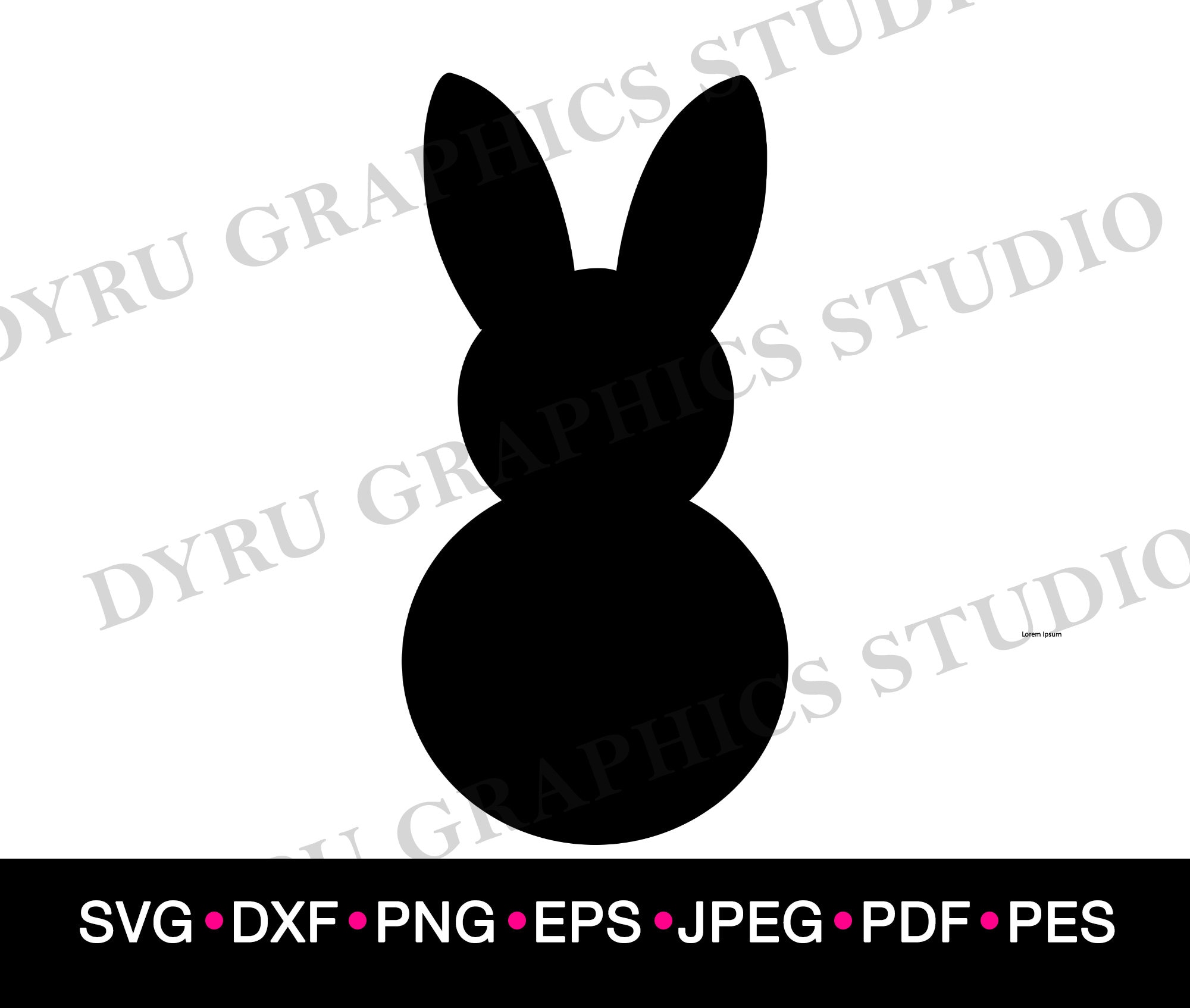 Solid Bunny SVG, Bunny Clipart, Cricut Bunny, Dxf, Png, Silhouette ...