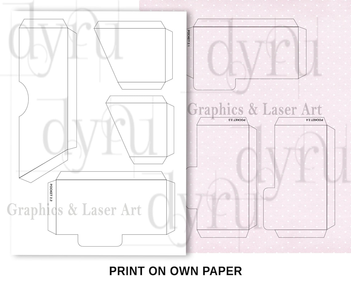 Flaps Folio Template, 4 Fold Out Folio, Craft Kit, Folio Kit, Junk ...