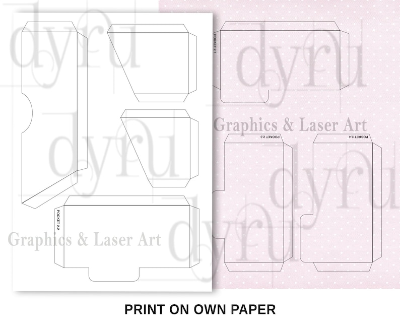 Flaps Folio Template, 4 Fold Out Folio, Craft Kit, Folio Kit, Junk ...