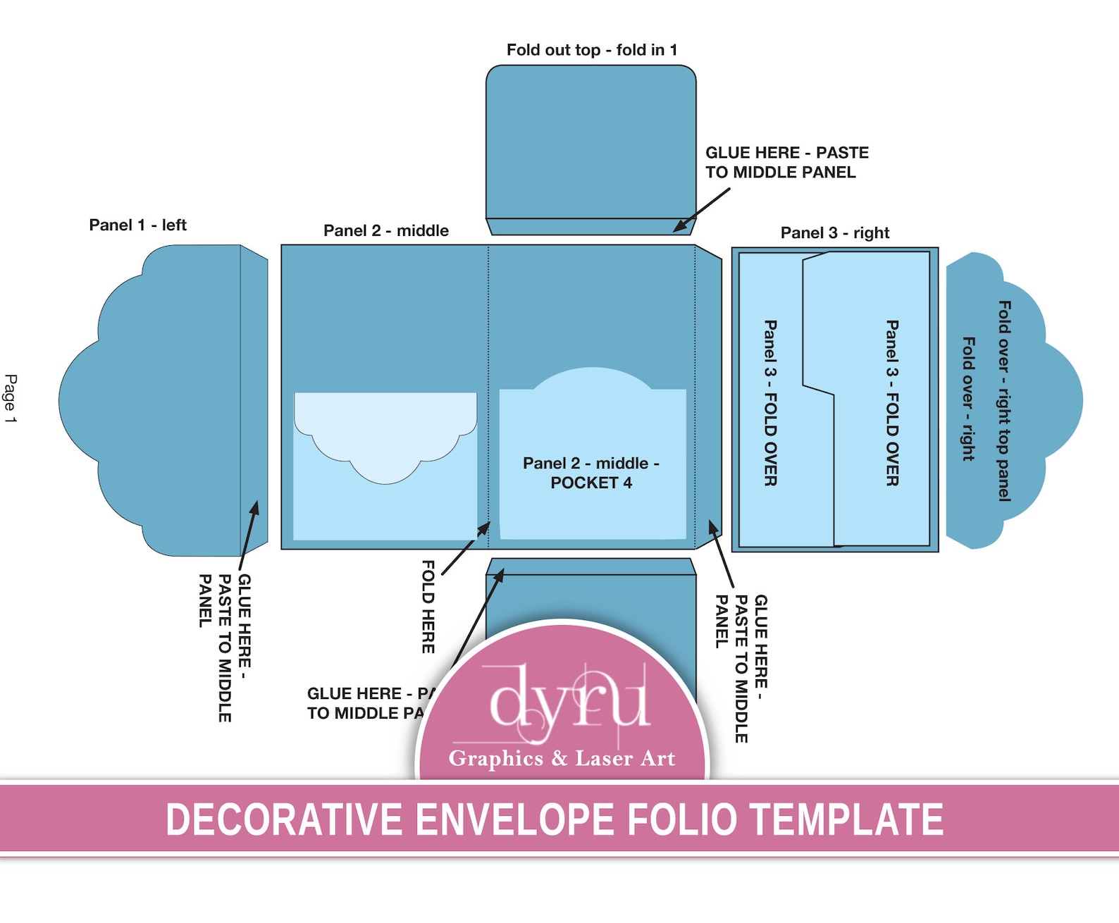 Decorative Folio, Envelope Template, Mail Folio Kit, Folio Kit, Junk ...